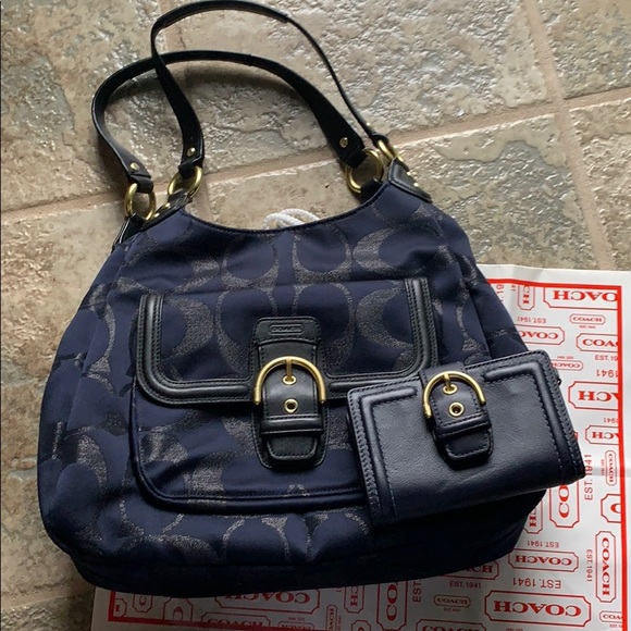 Coach | Bags | Blue Coach Purse With Wallet | Poshmark